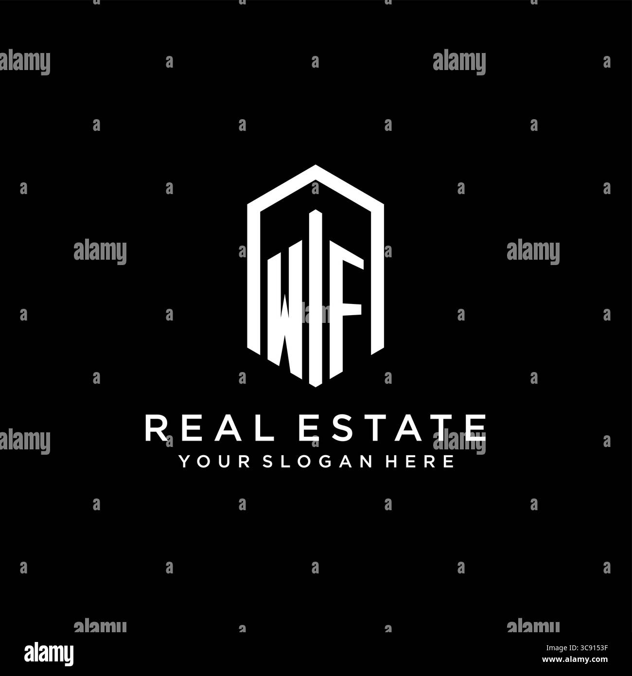 Letter wf logo Black and White Stock Photos & Images - Alamy