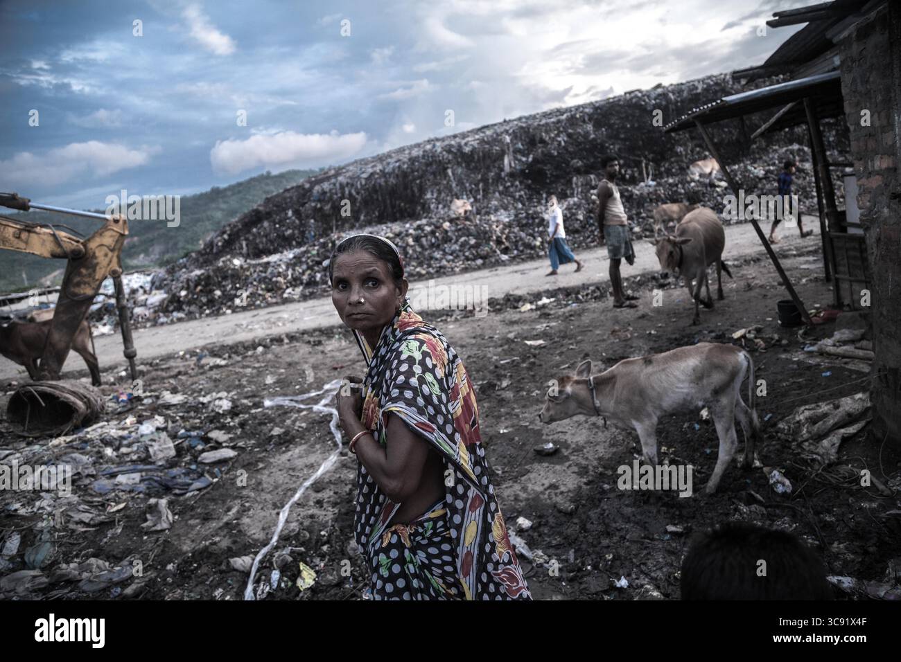 July 15, 2018, Guwahati, Assam, India: An woman rag picker standing ...