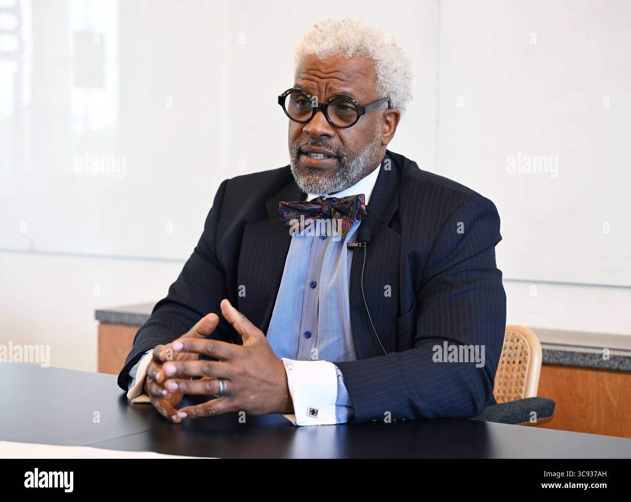 Detroit mayoral candidate Fred Perkins speaks in Detroit, June 9, 2025 ...