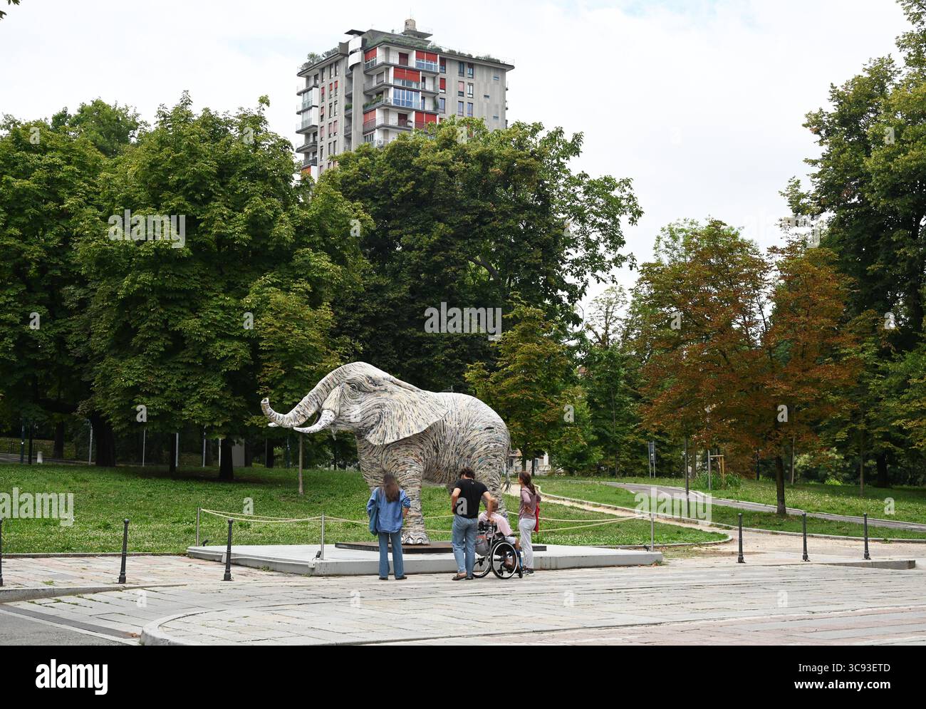 Milan, Italy The Namibian elephant, a monumental sculpture by Jacopo ...