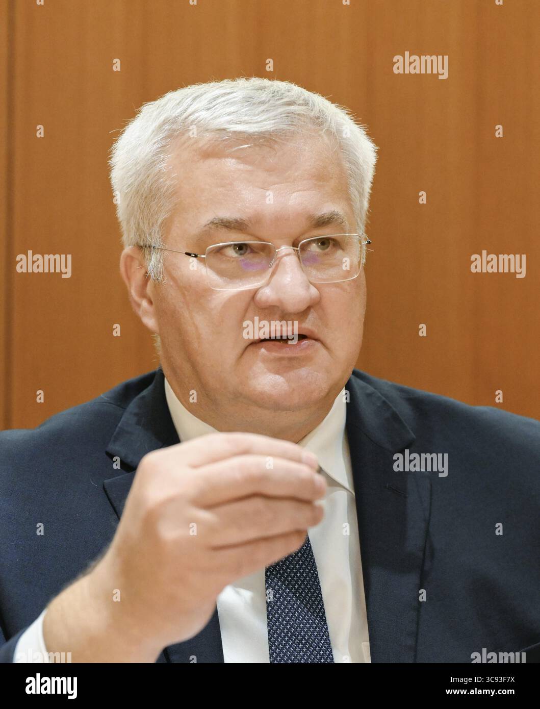 Ukrainian Foreign Minister Andrii Sybiha speaks during an interview in ...