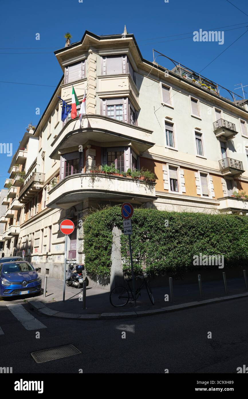 Exterior view of the apartment building where the residence is located ...