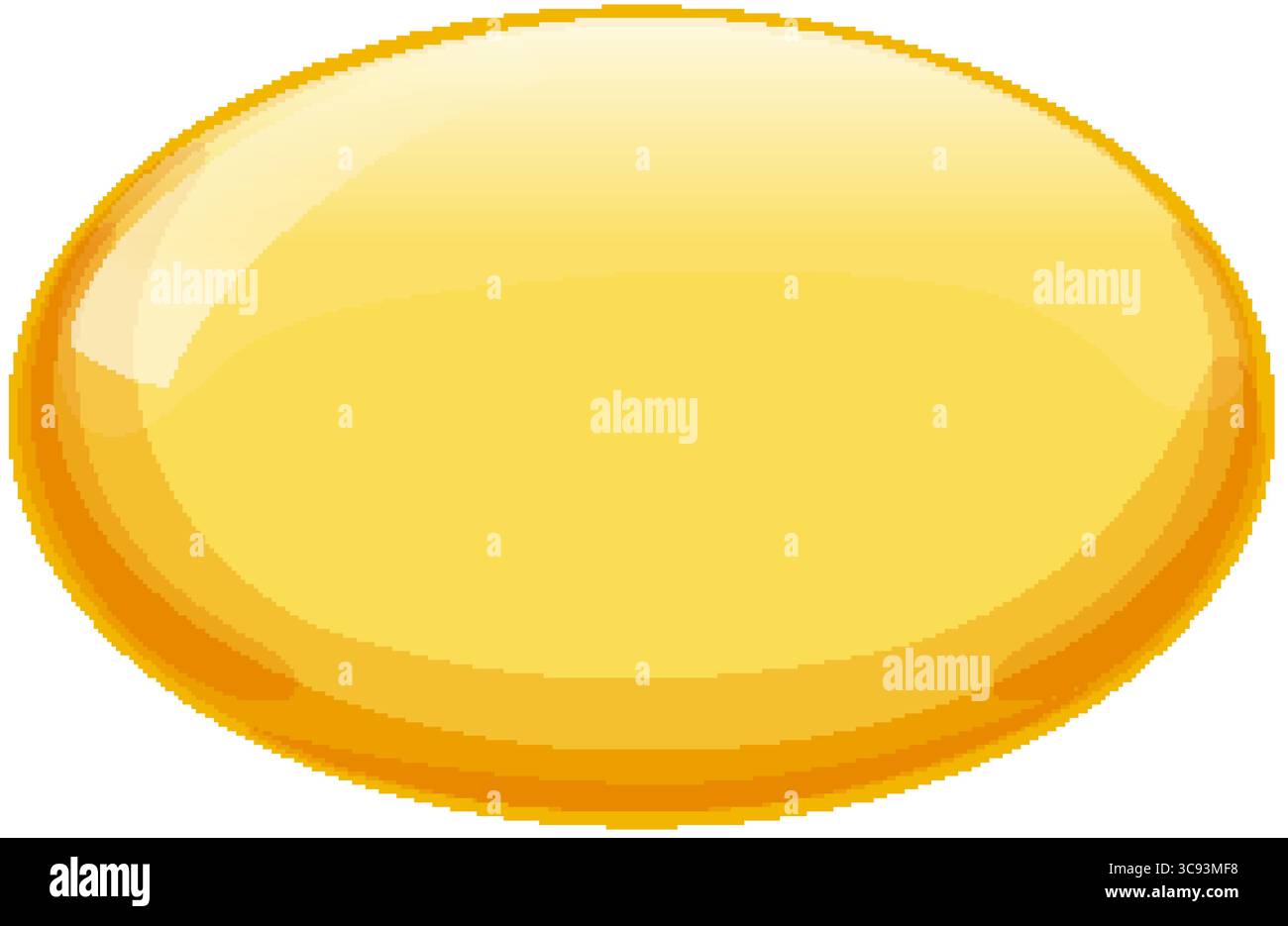 Glossy yellow vitamin pill rendered in a clean vector style with smooth ...