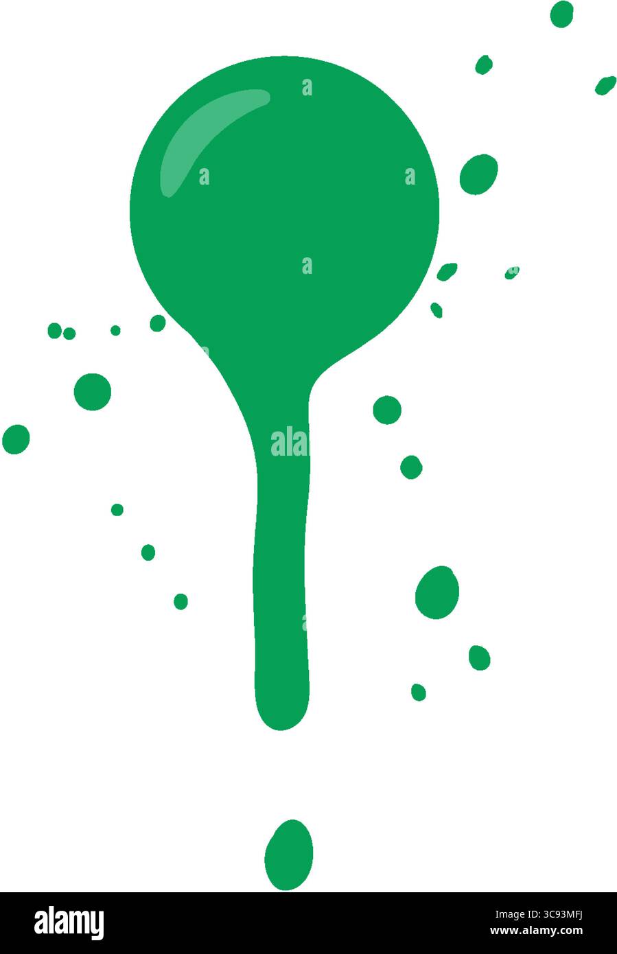 Dynamic green paint splash illustration with bold colors and fluid ...