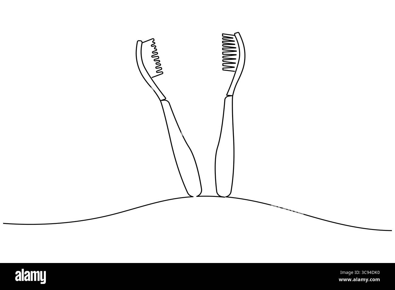 Continuous line drawing of a toothbrush with toothpaste, ideal for ...