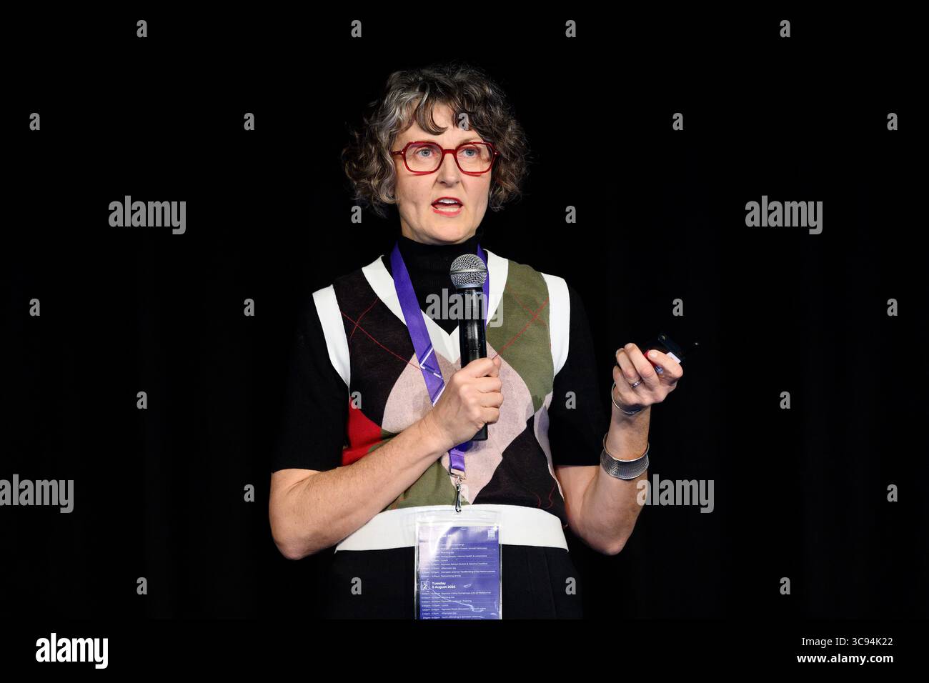 BOCSAR Executive Director, Jackie Fitzgerald talks to the audience ...