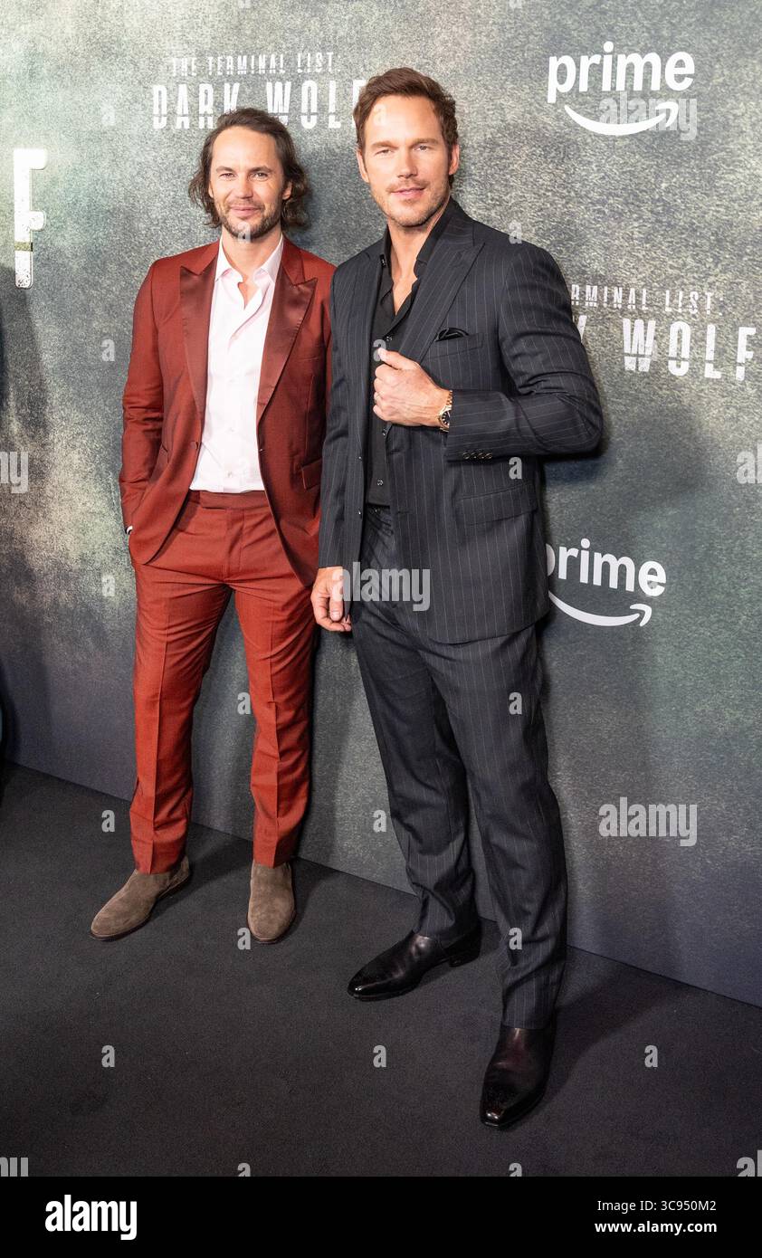 Bronx, New York, USA. 4th Aug, 2025. Taylor Kitsch and Chris Pratt ...
