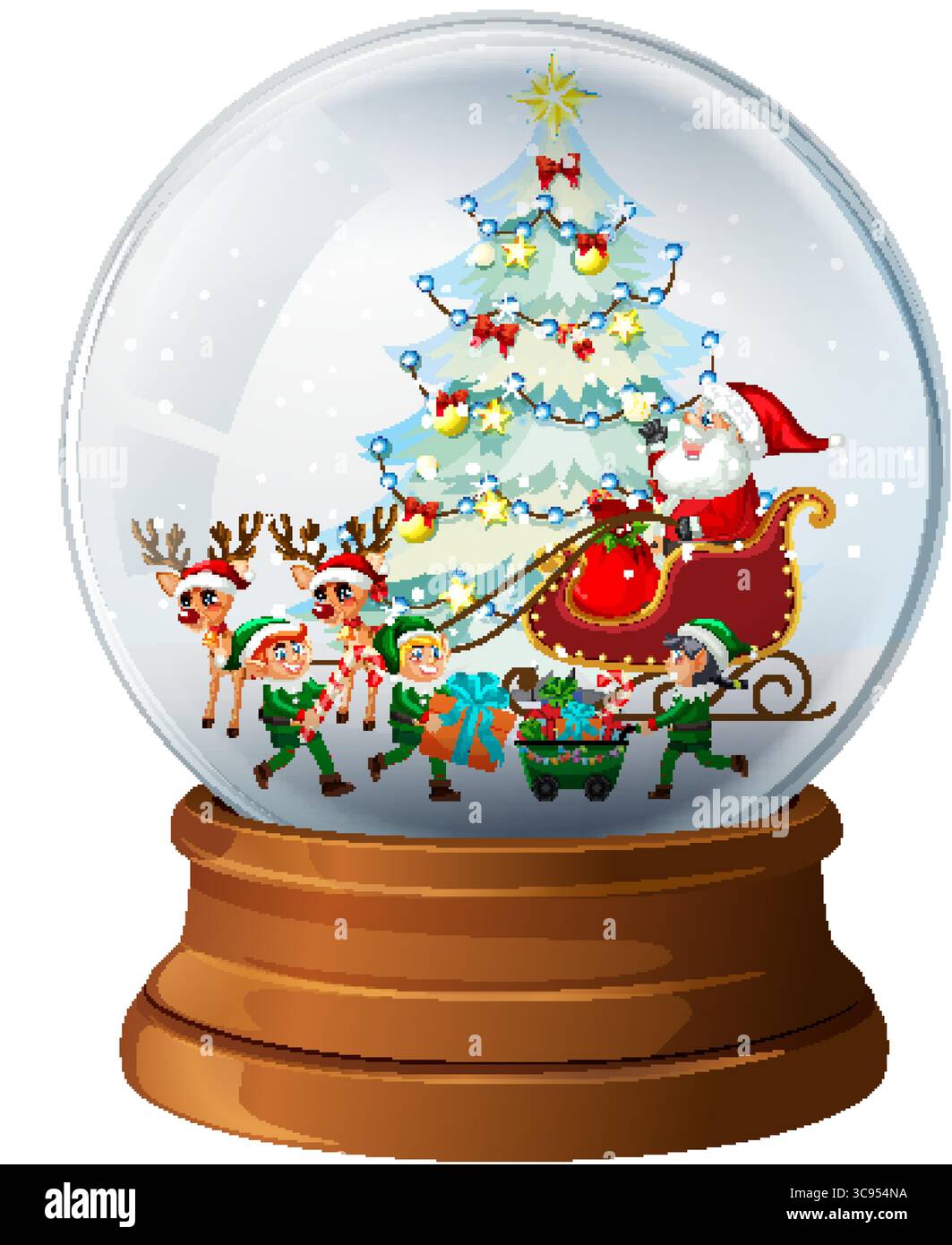 Snow globe featuring santa Stock Vector Images - Alamy
