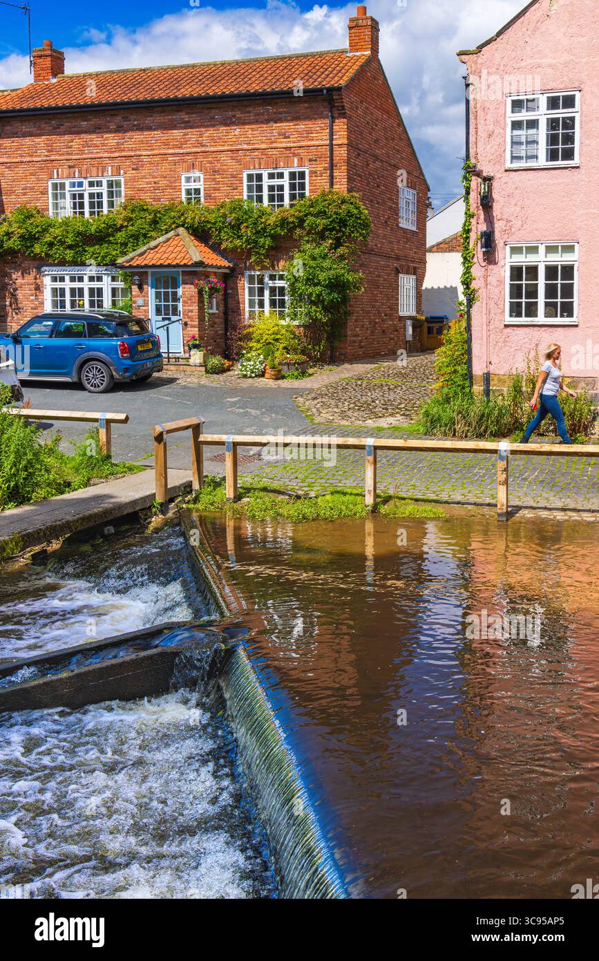 Stokesley landscape, River Leven and village, North Yorkshire, England ...