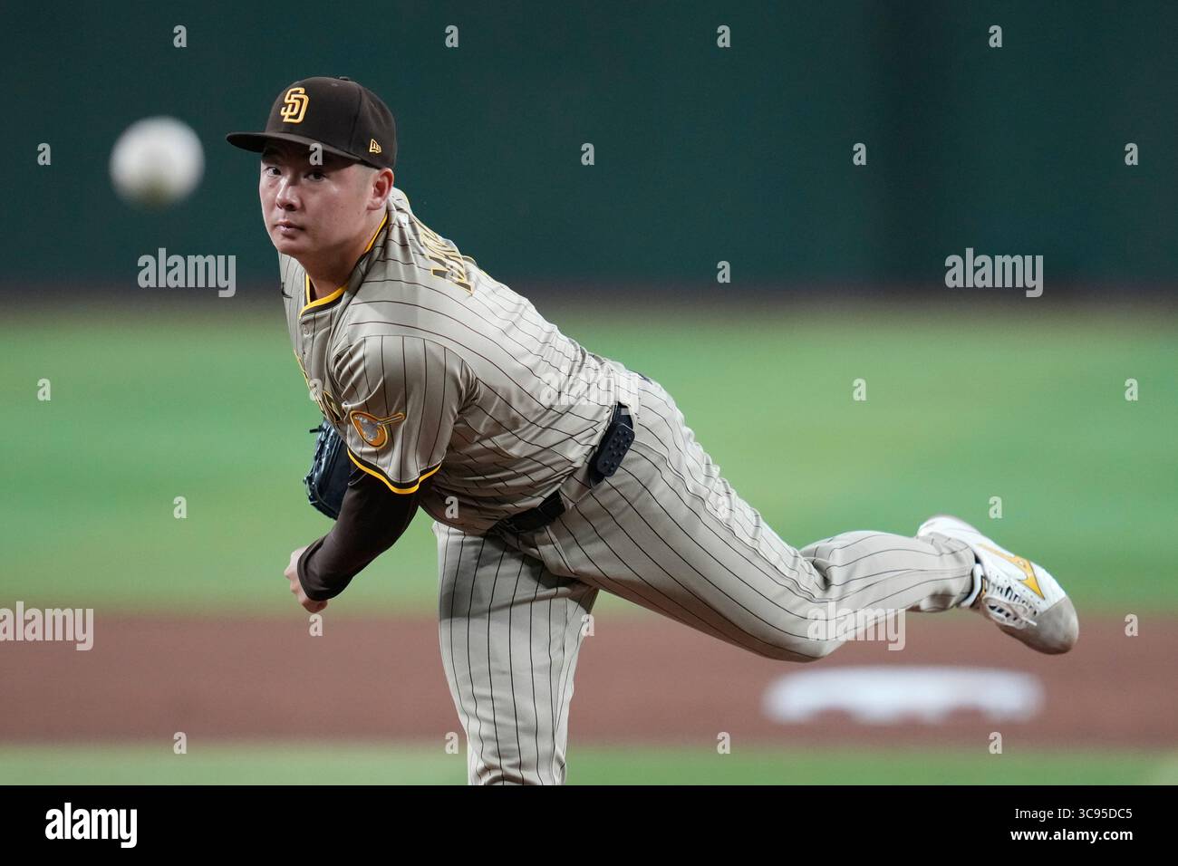 San Diego Padres pitcher Yuki Matsui, of Japan, warms up during the ...