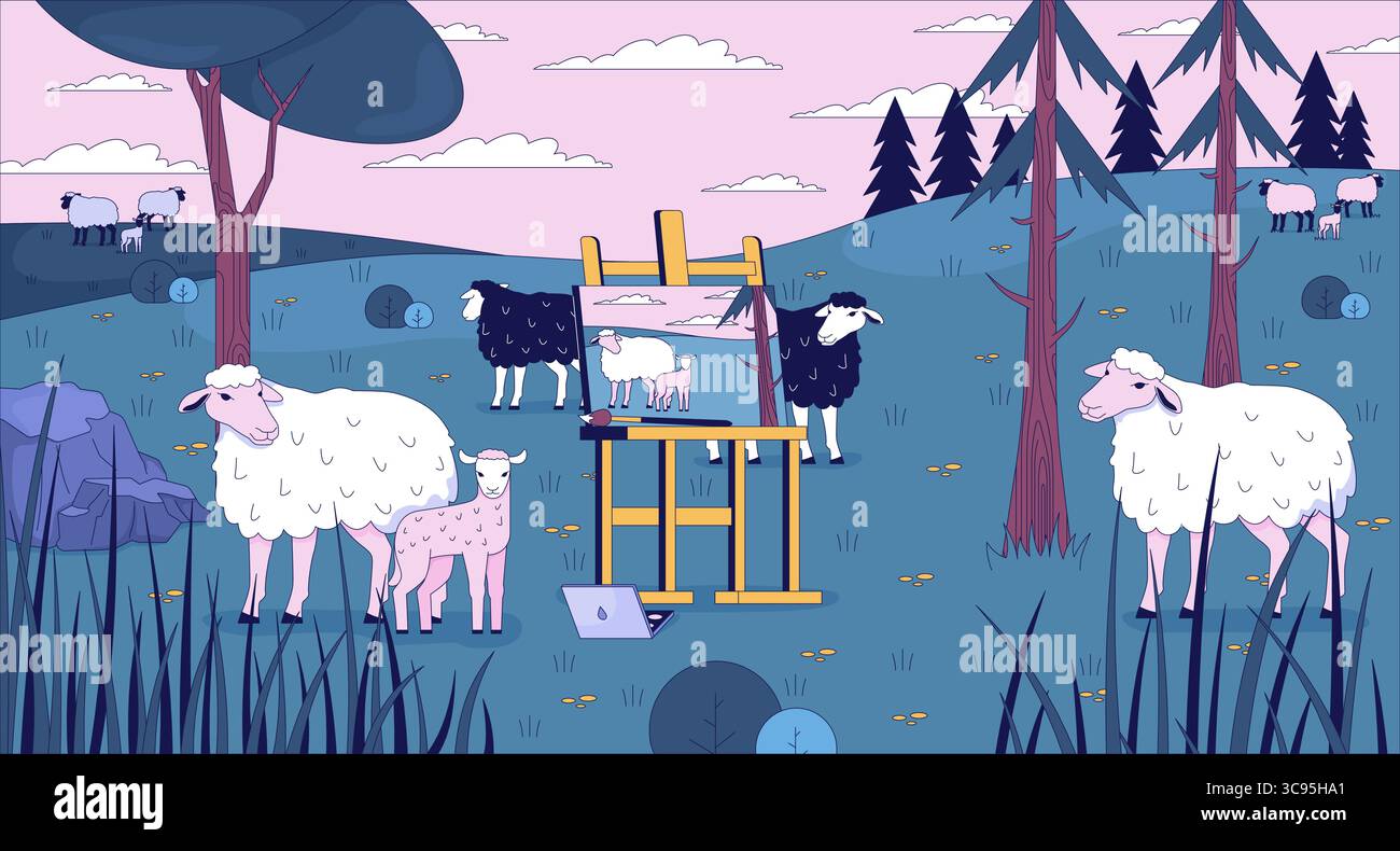 Scenic rural landscape rolling Stock Vector Images - Alamy