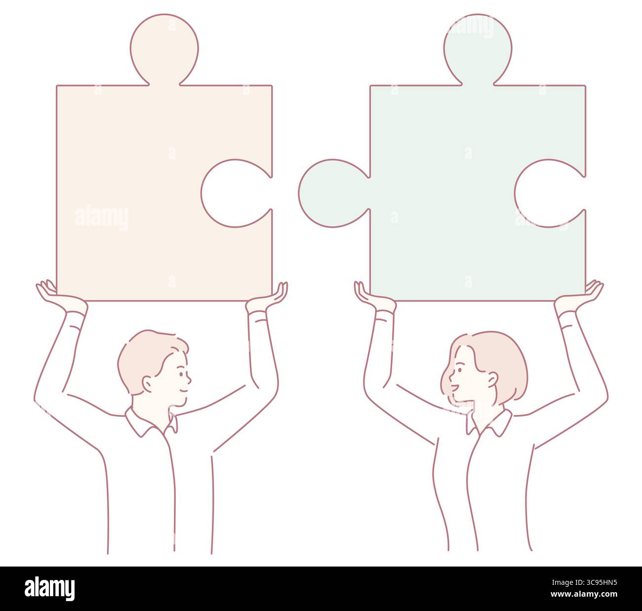 A visual representation of effective teamwork featuring two individuals ...