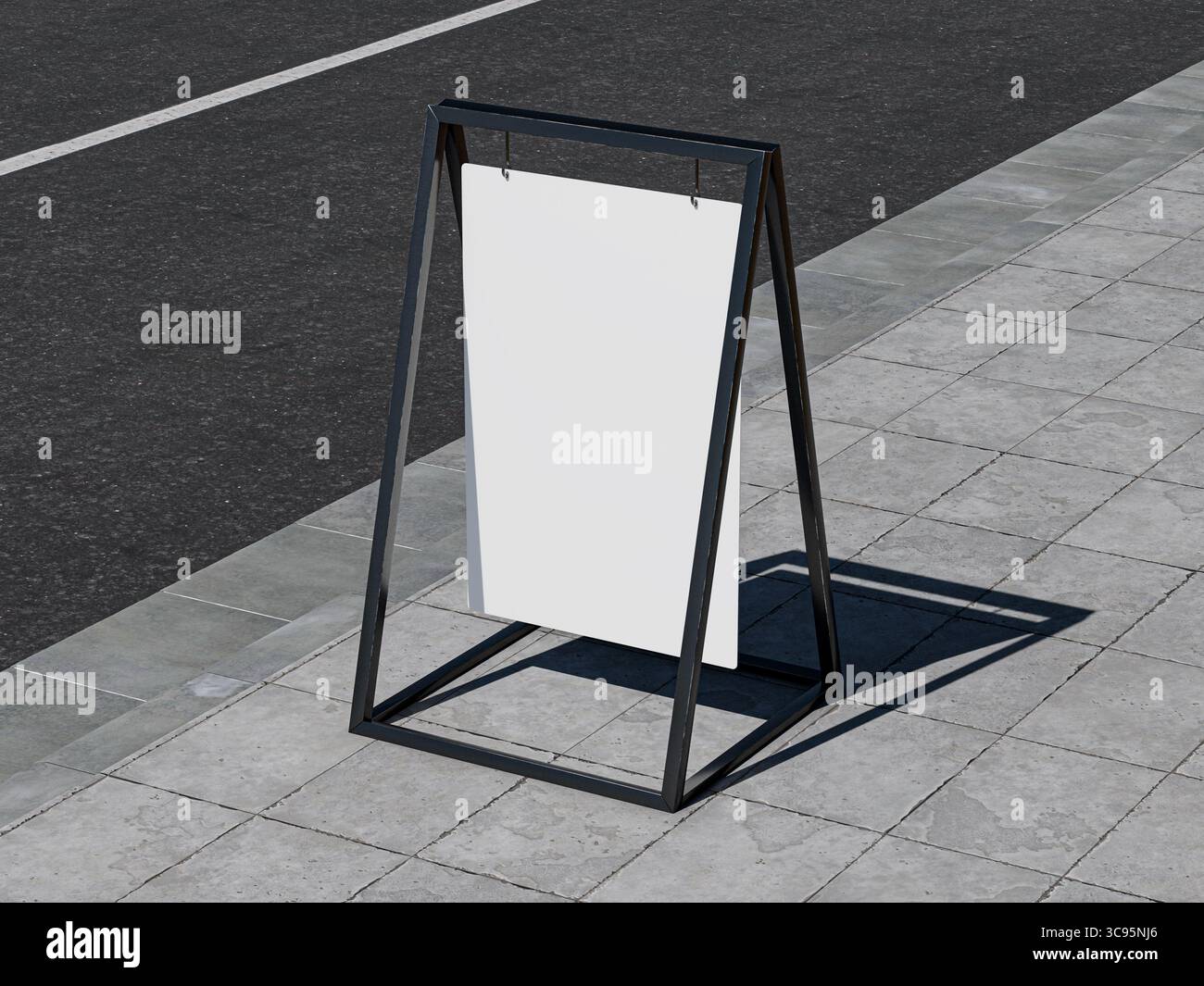 Sidewalk Sign Mockup on Pavement Stock Photo - Alamy
