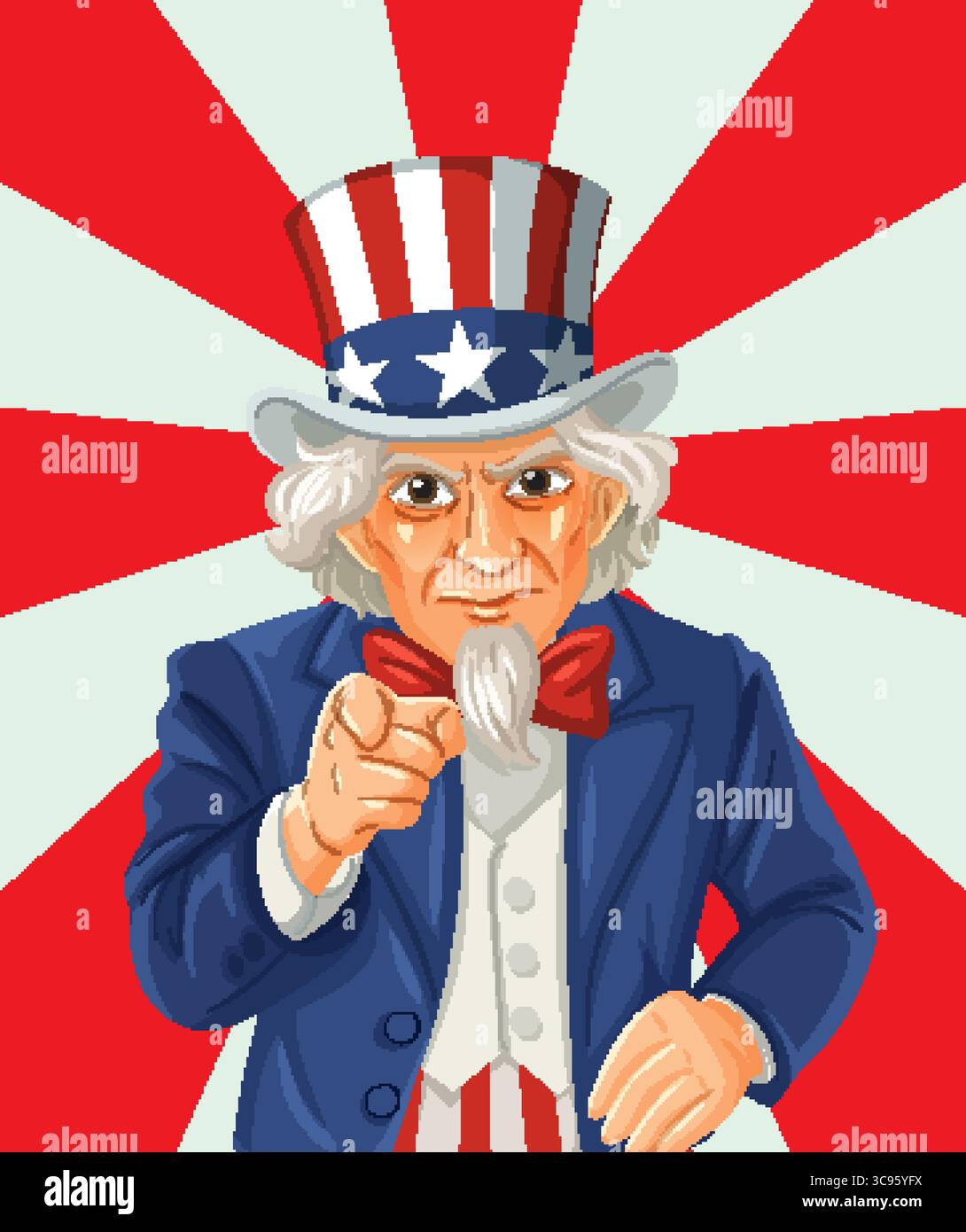 Bold vector illustration of Uncle Sam with a striking red and white ...