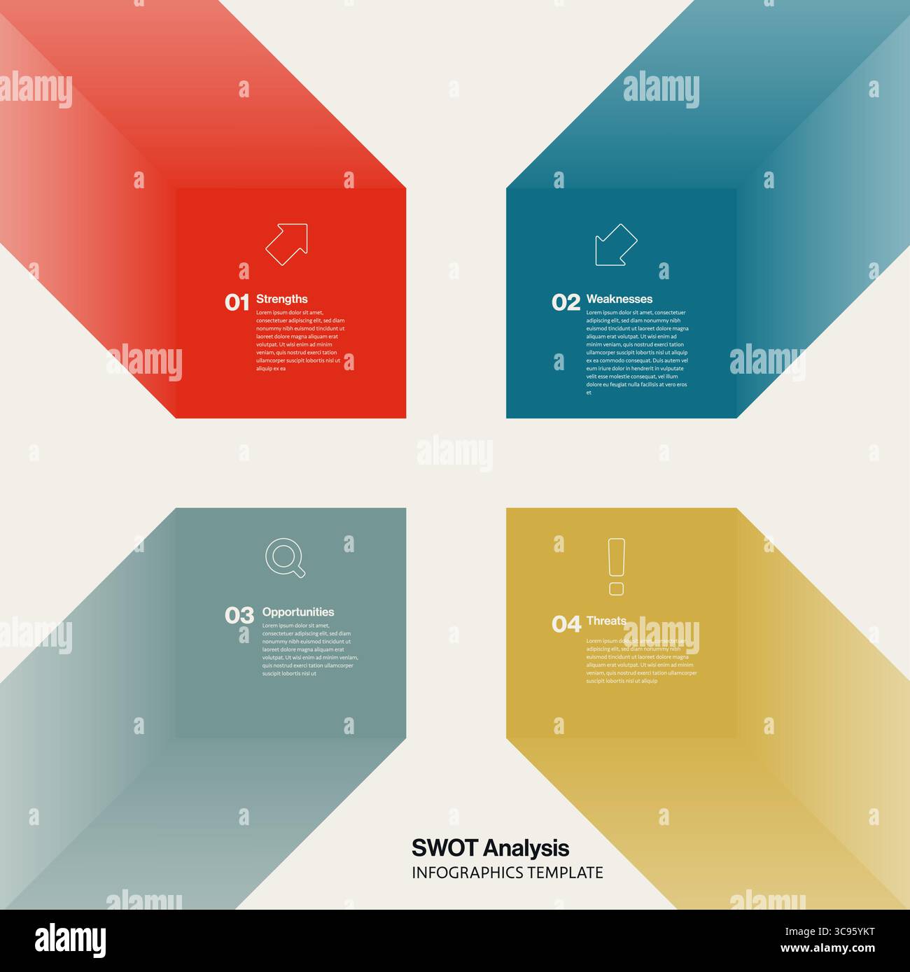 SWOT Analysis Infographic Template with Colorful Square Shapes ...