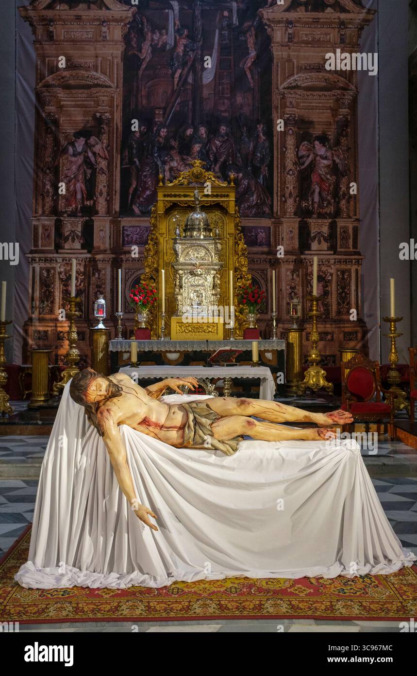 Spain: Christ Yacente (Recumbent Christ) by Spanish Baroque sculptor ...