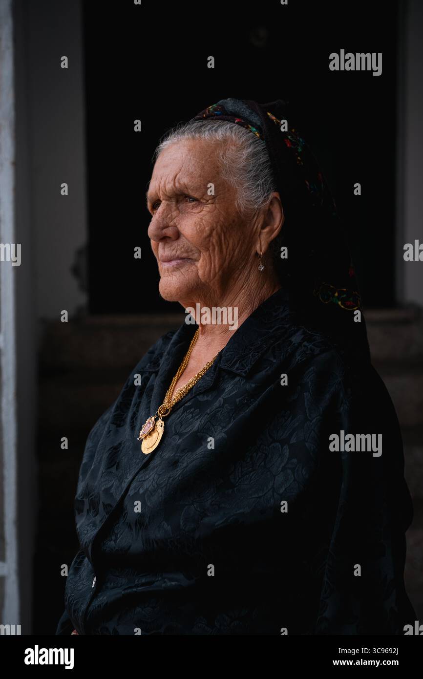 Elderly Portuguese Woman From Fiadeiras Do Minho Folk Group In Soajo ...