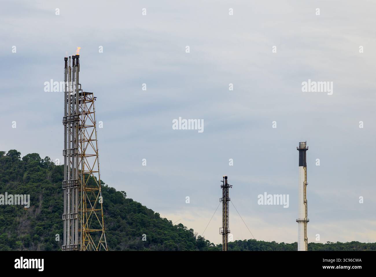 Gas flare in oil refinery hi-res stock photography and images - Alamy