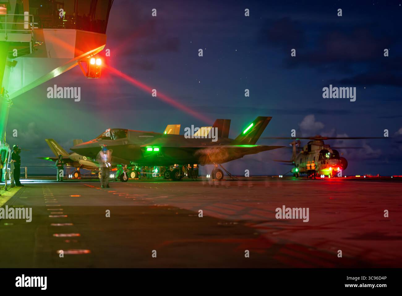 Handout photo issued by the Royal Navy of F-35B Lightning II's being ...