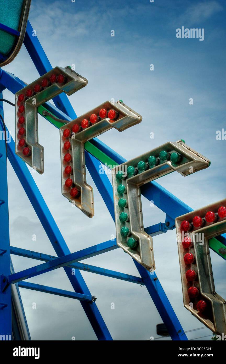 Colorful arrow lights on a carnival ride Stock Photo - Alamy