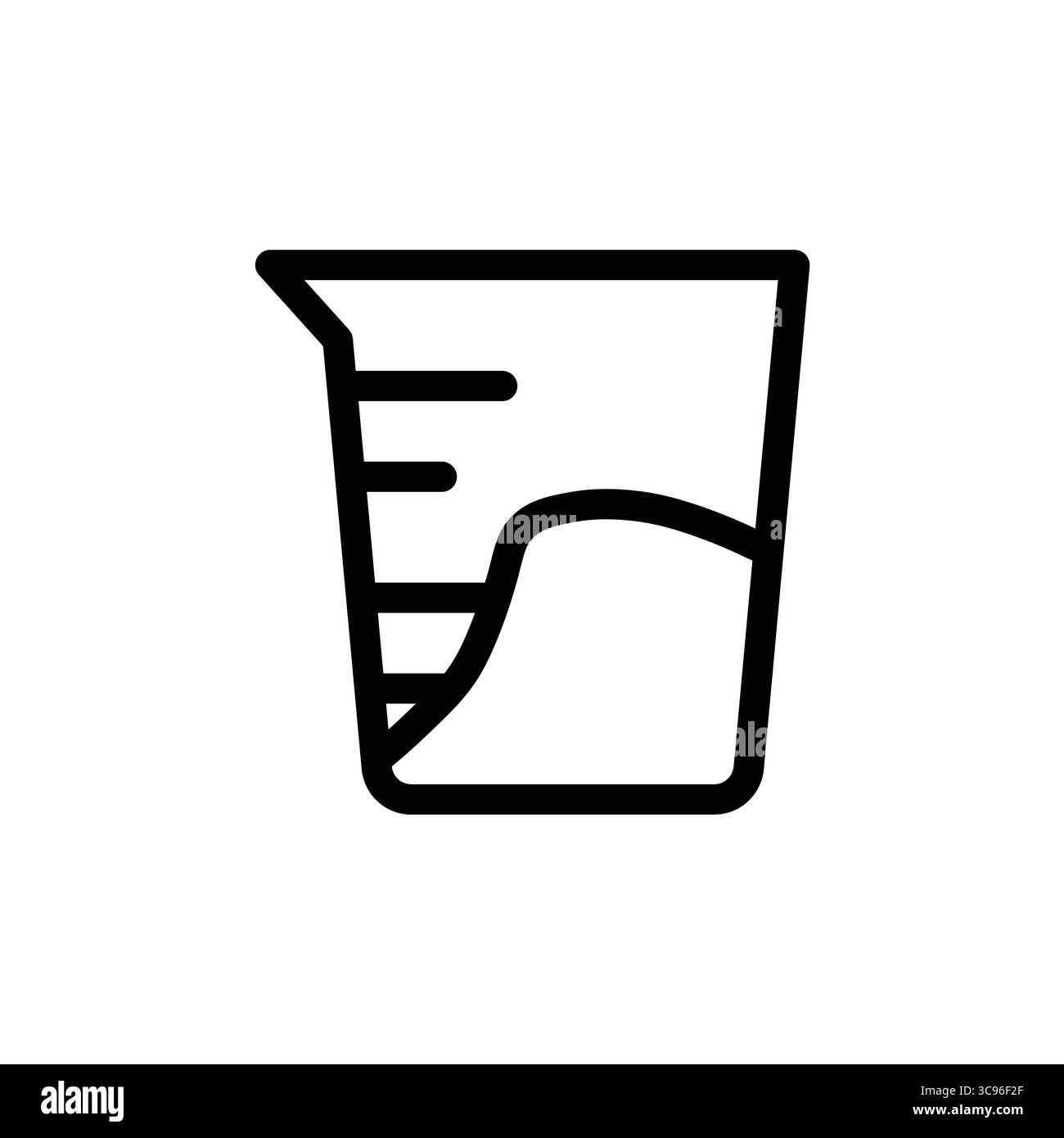 This image features a simple outline of a measuring cup, an essential ...
