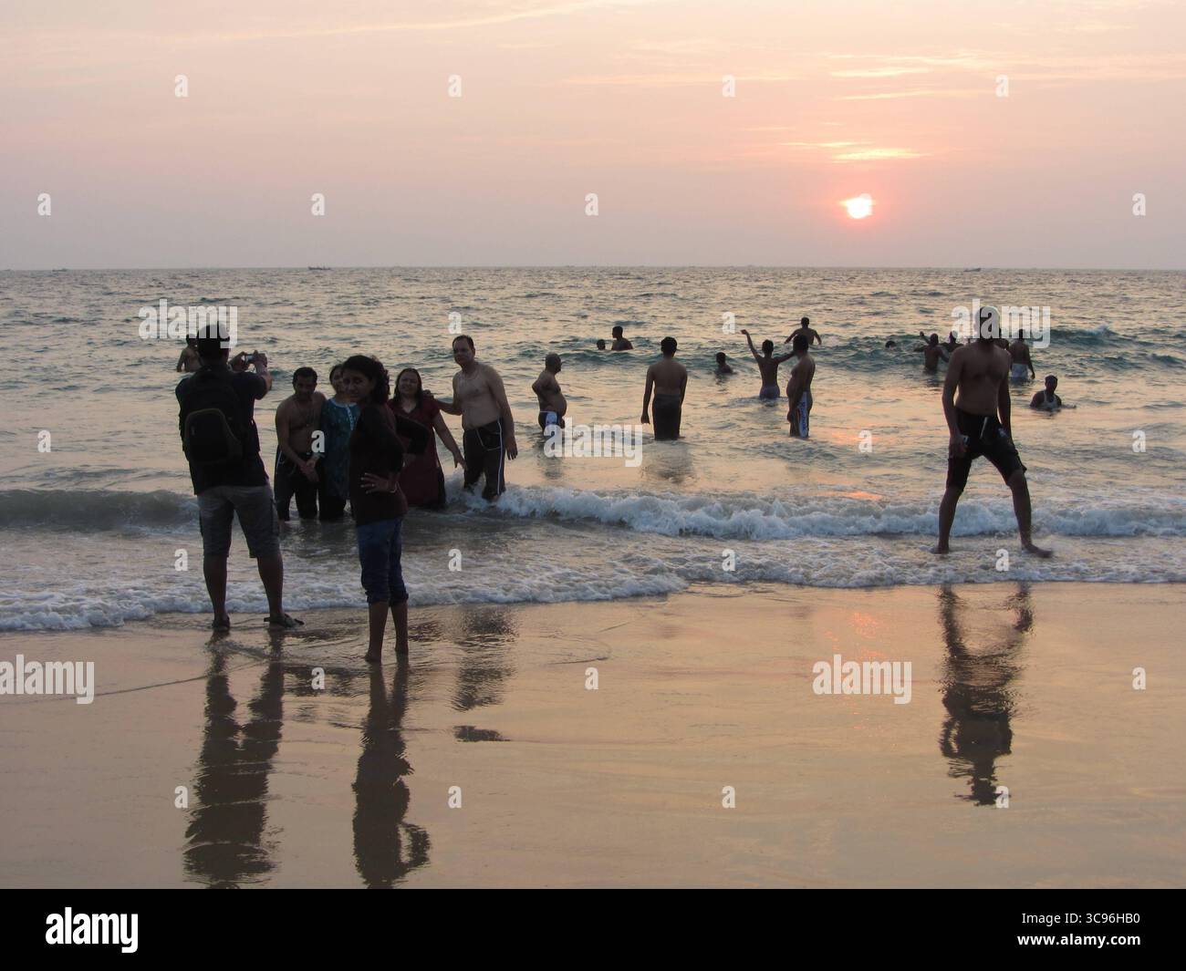 relaxing at the beach in Kerala, India, holidays by the sea in summer ...