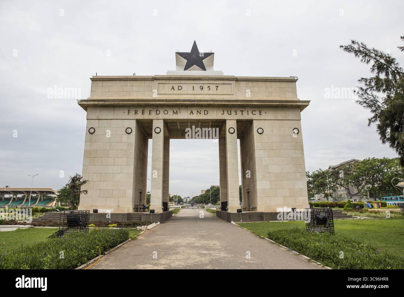 Accra, Ghana - 27 May 2017: View of the iconic Independence Arch, a ...