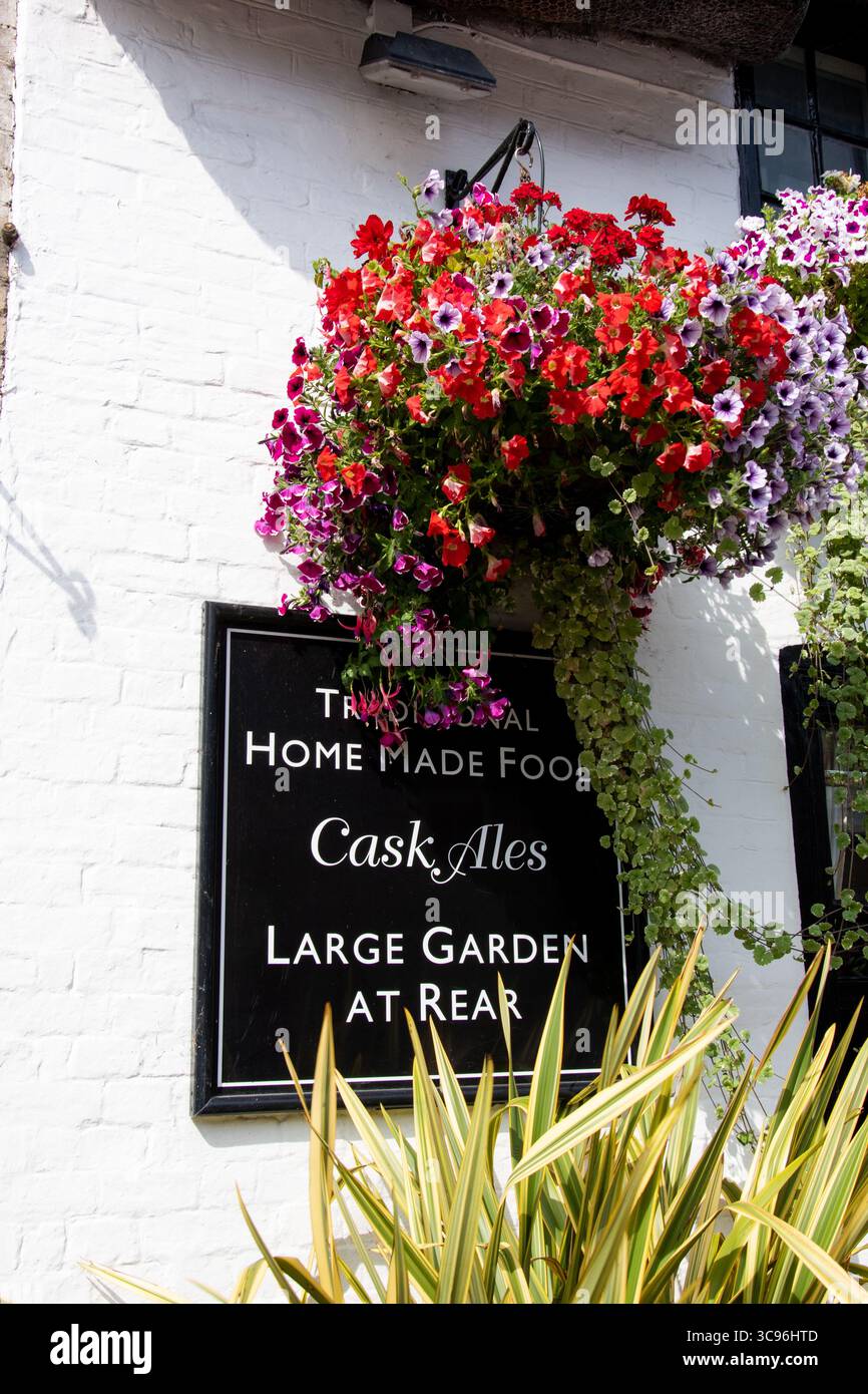 Dorset England Swanage The Kings Arms Wareham flower baskets colourful ...