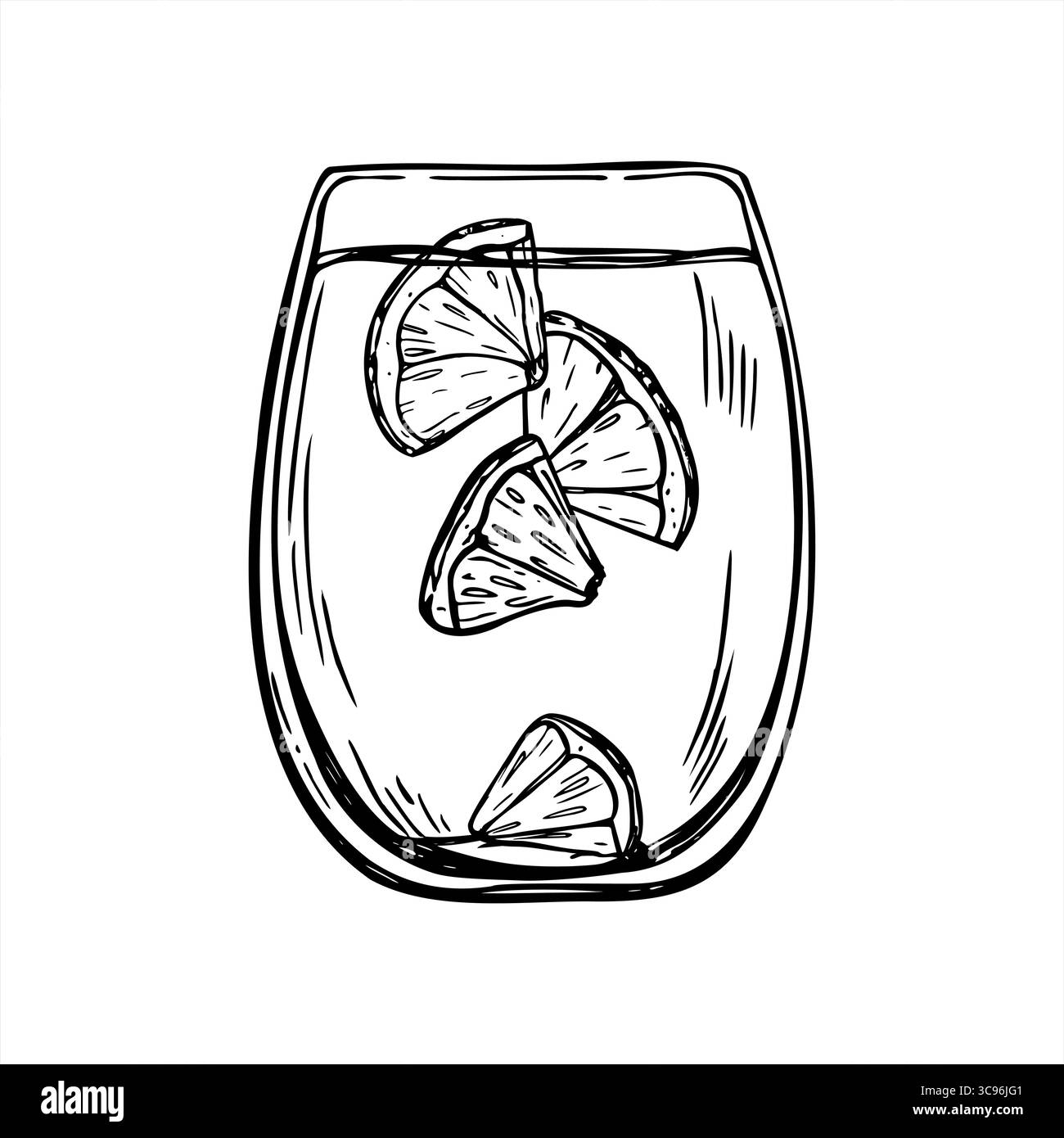 Orange slices in glass Stock Vector Images - Alamy