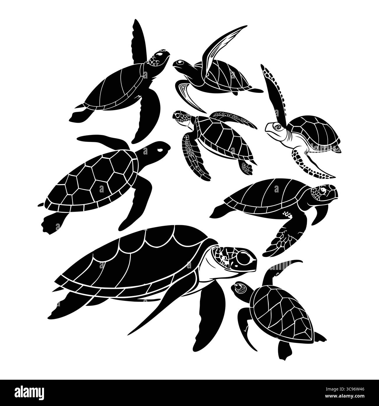 Set sea creatures in Cut Out Stock Images & Pictures - Alamy