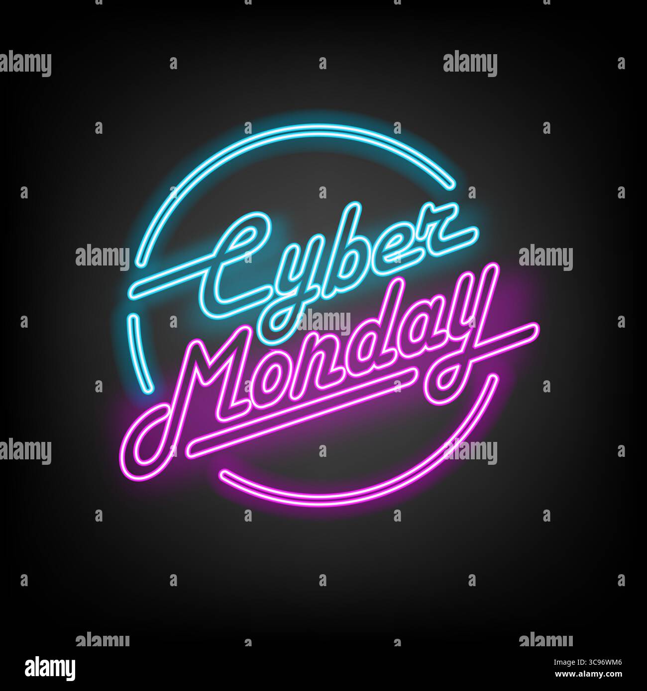 Cyber monday neon label Stock Vector Images - Alamy