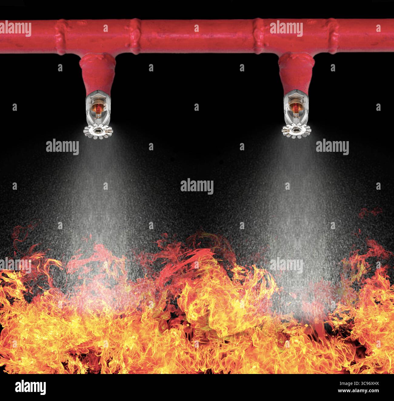Image of pendent fire sprinkler on white background (with cliiping path ...