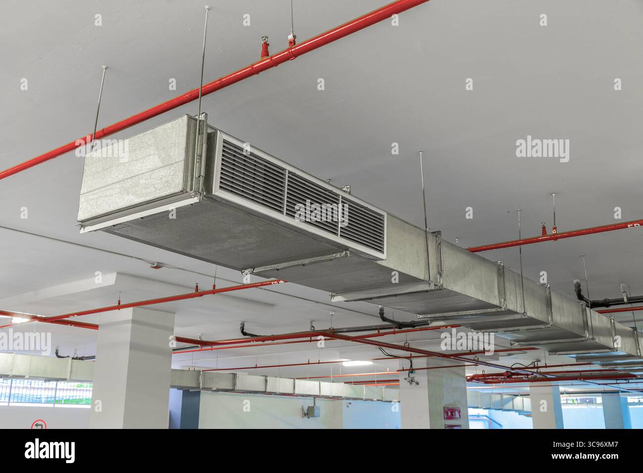 Industrial air duct ventilation equipment and pipe systems installed on ...