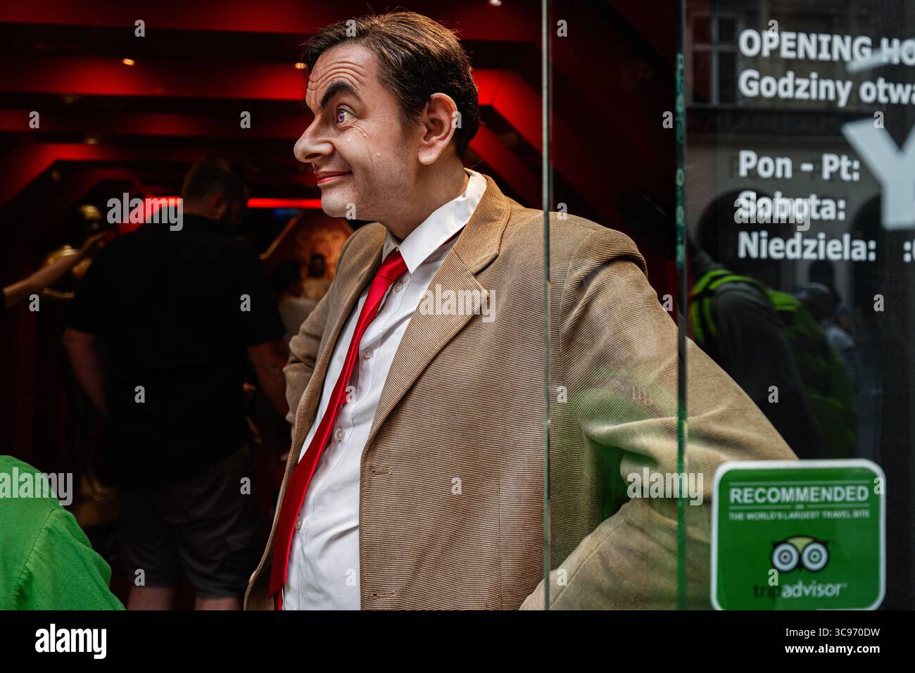 Krakow, Poland - July 08, 2025: A wax Mr. Bean, Rowan Atkinson figure ...
