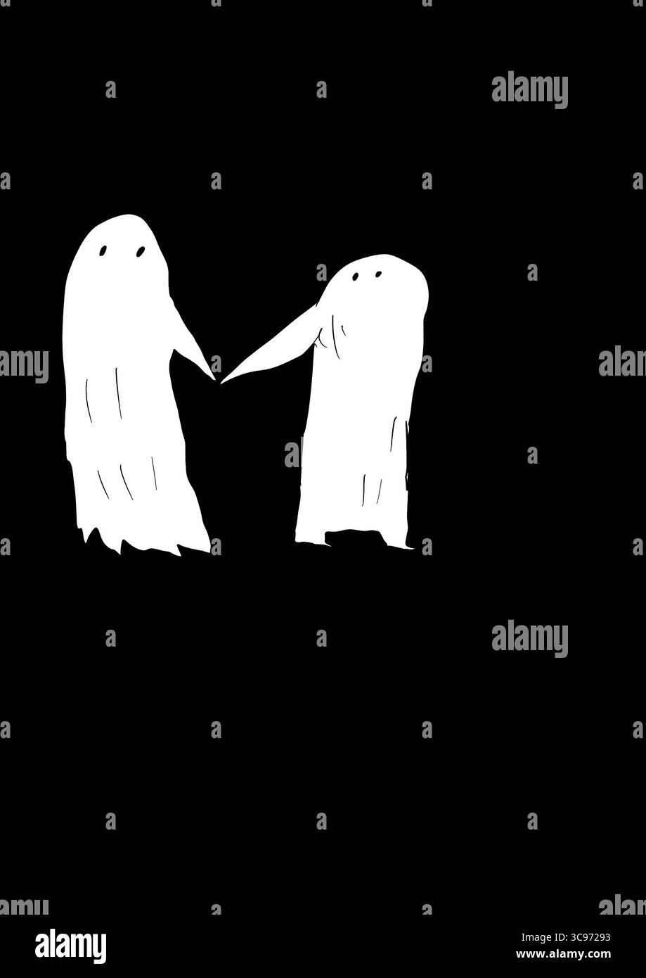 Friendly halloween ghost Black and White Stock Photos & Images - Alamy