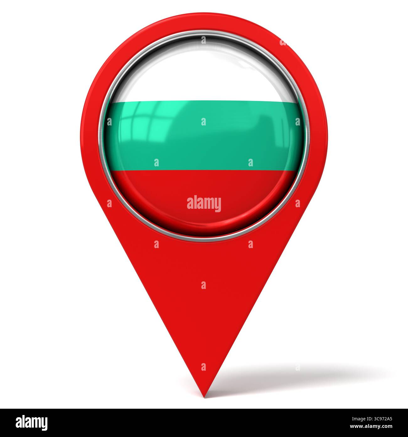 Bulgaria - location pin with flag - 3D illustration Stock Photo - Alamy
