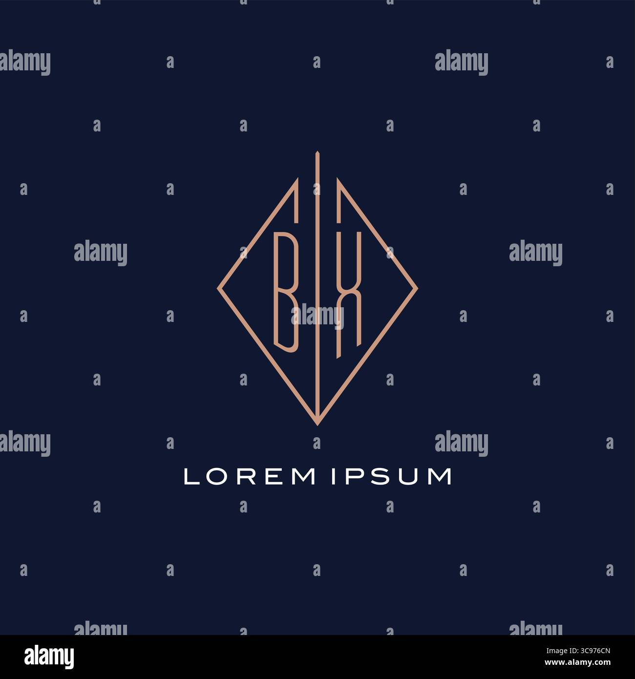 Monogram BX logo with diamond rhombus style luxury modern logo design ...