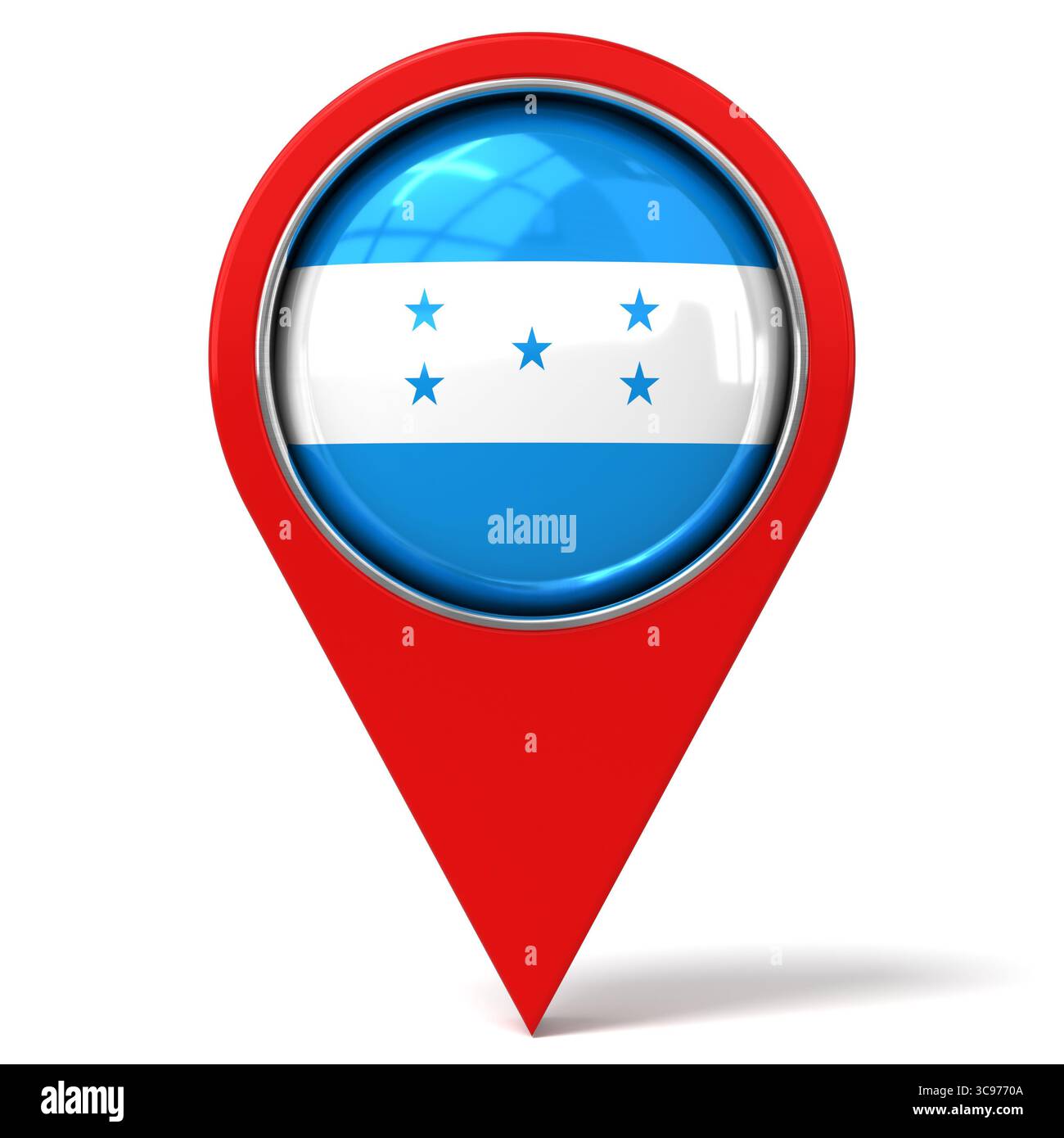 Honduras - location pin with flag - 3D illustration Stock Photo - Alamy