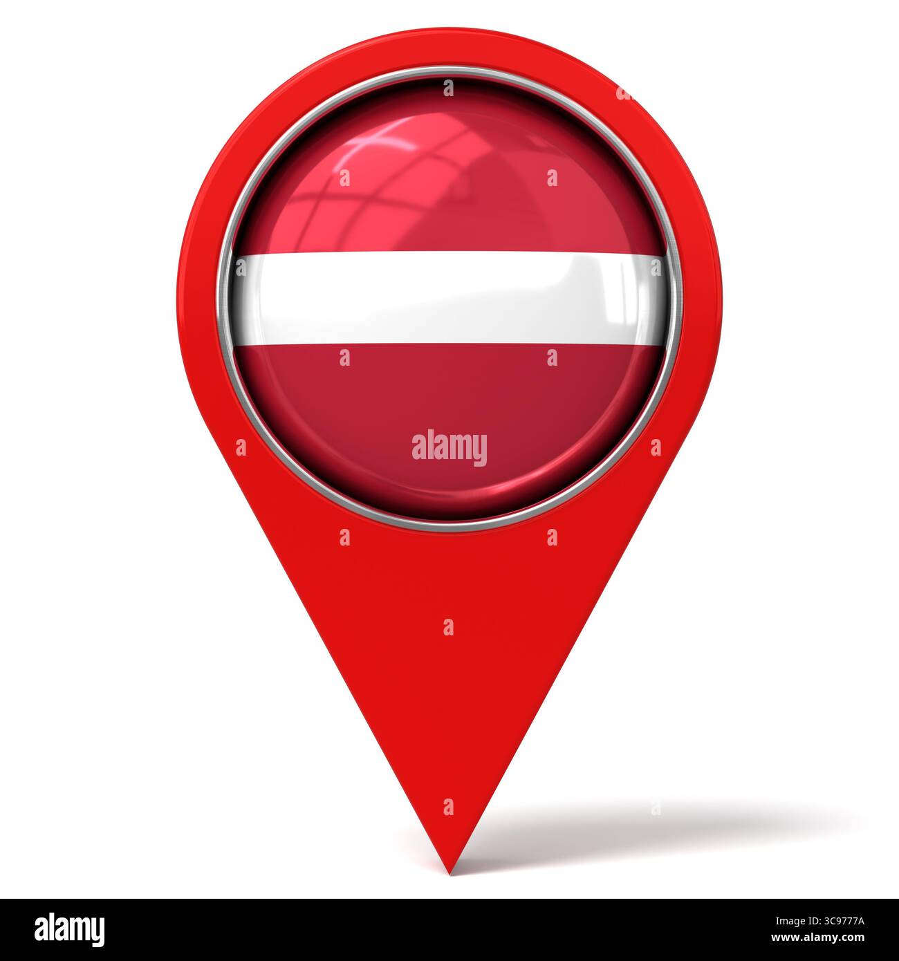 Latvia - location pin with flag - 3D illustration Stock Photo - Alamy