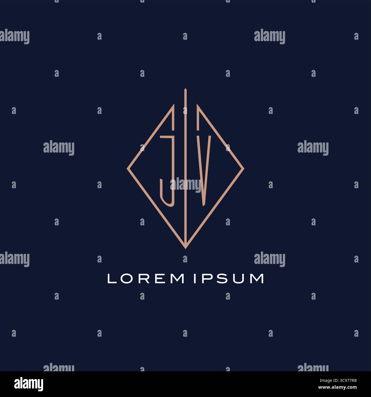 Monogram JV logo with diamond rhombus style luxury modern logo design ...
