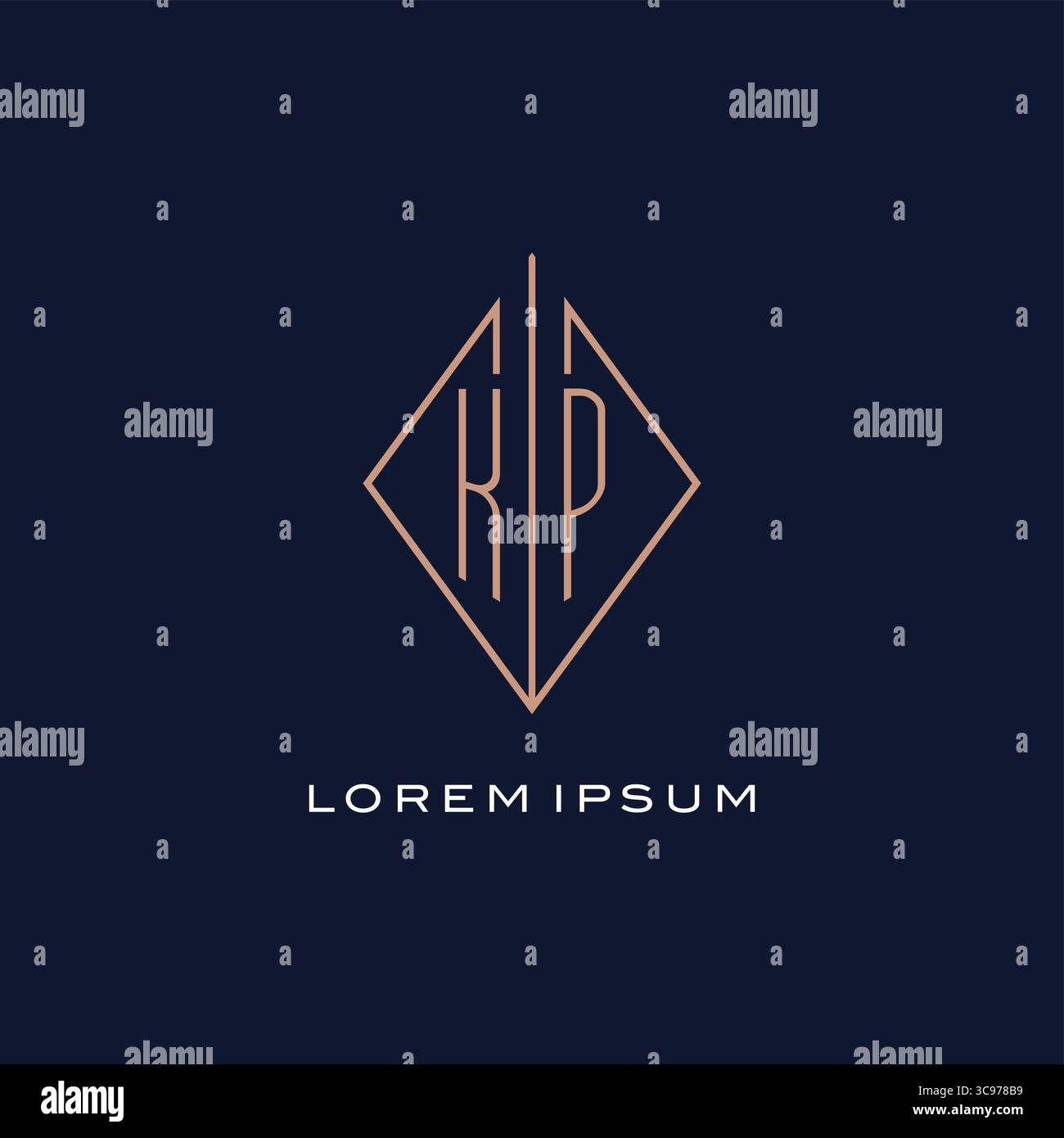 Monogram KP logo with diamond rhombus style luxury modern logo design ...