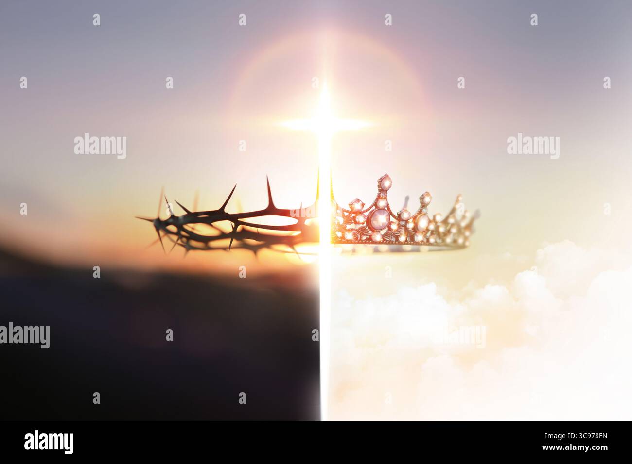 The reversal of the crown of thorns and the crown symbolizing the ...