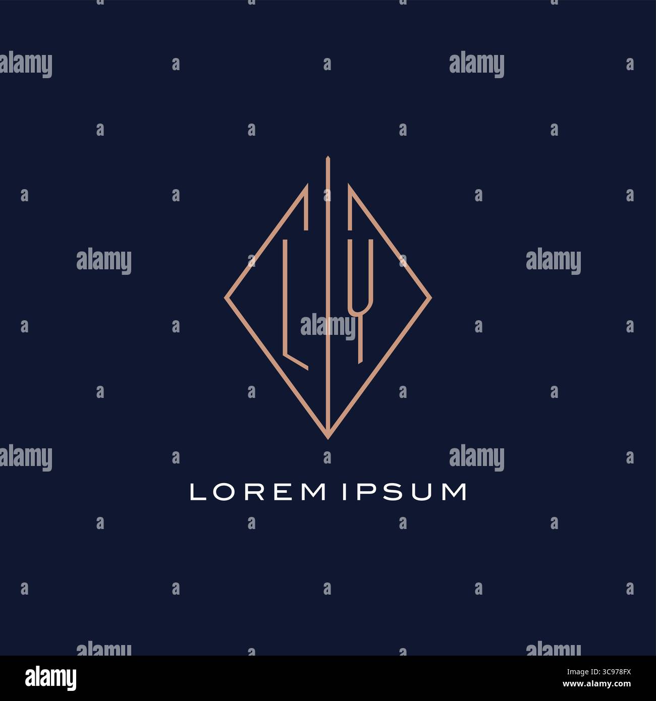 Monogram LY logo with diamond rhombus style luxury modern logo design ...