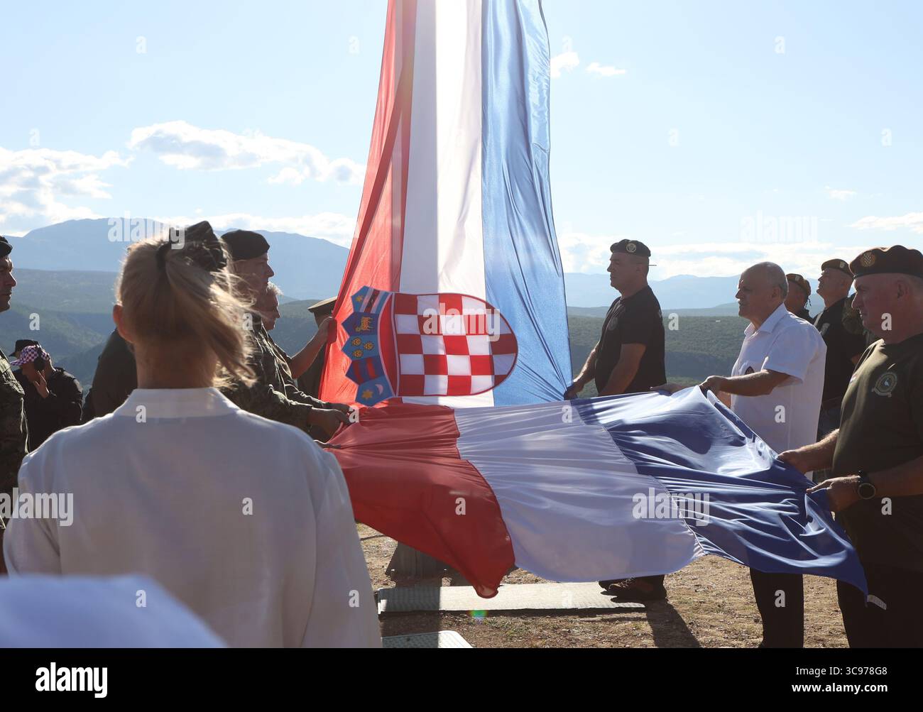Ceremonial Raising Croatian Flag at the Knin Fortress during 30th ...