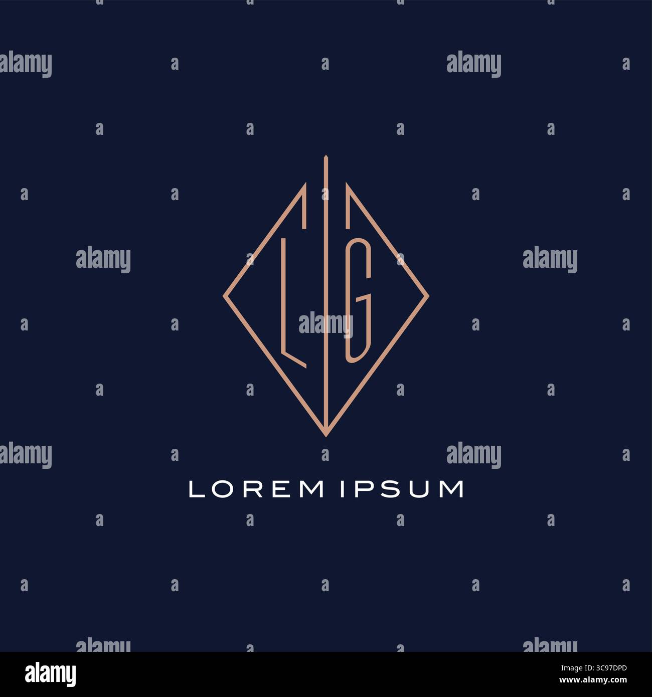 Monogram LG logo with diamond rhombus style luxury modern logo design ...