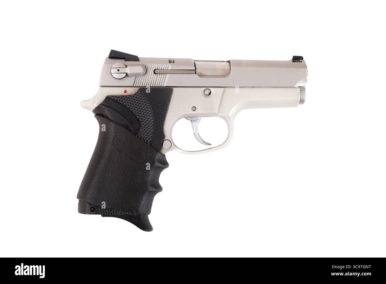 Pistol isolated over white background. Exemplar of firearm weapon ...