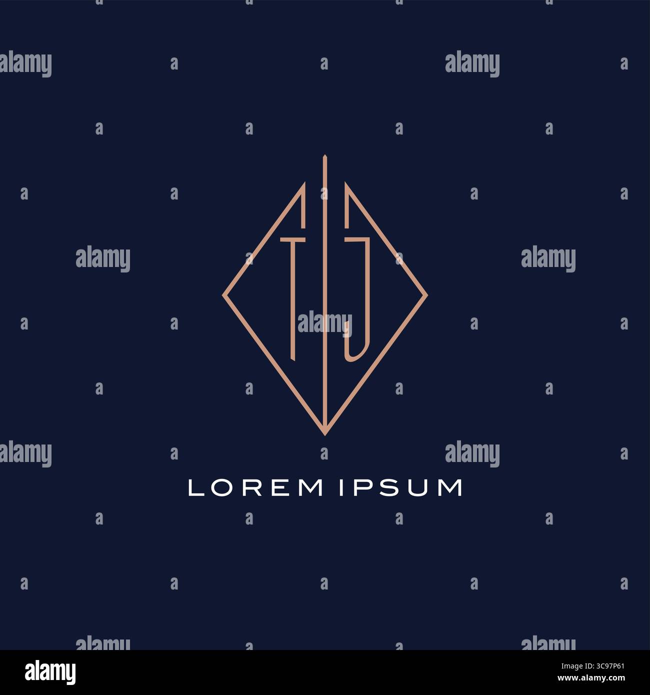 Monogram TJ logo with diamond rhombus style luxury modern logo design ...