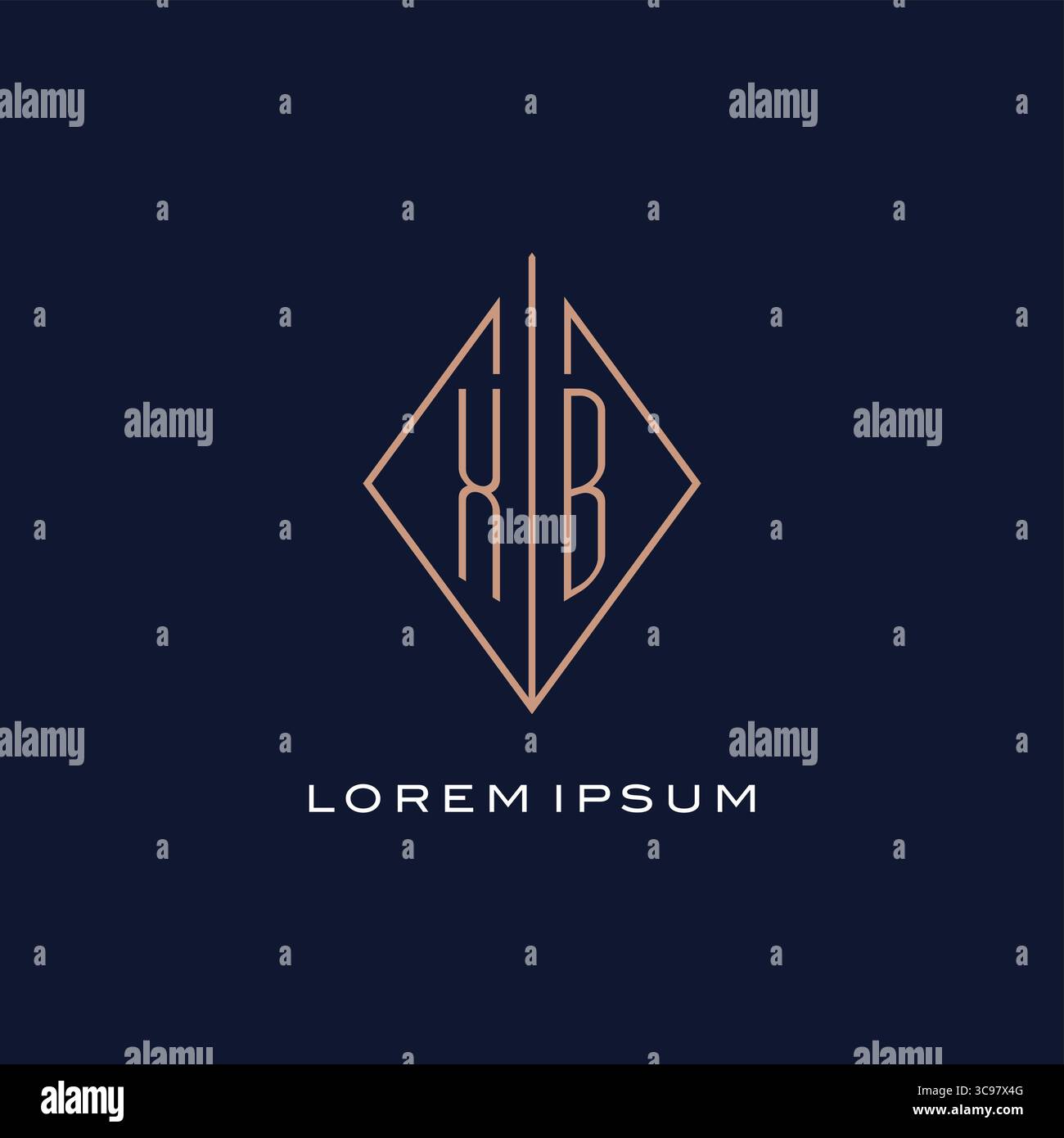 Monogram XB logo with diamond rhombus style luxury modern logo design ...