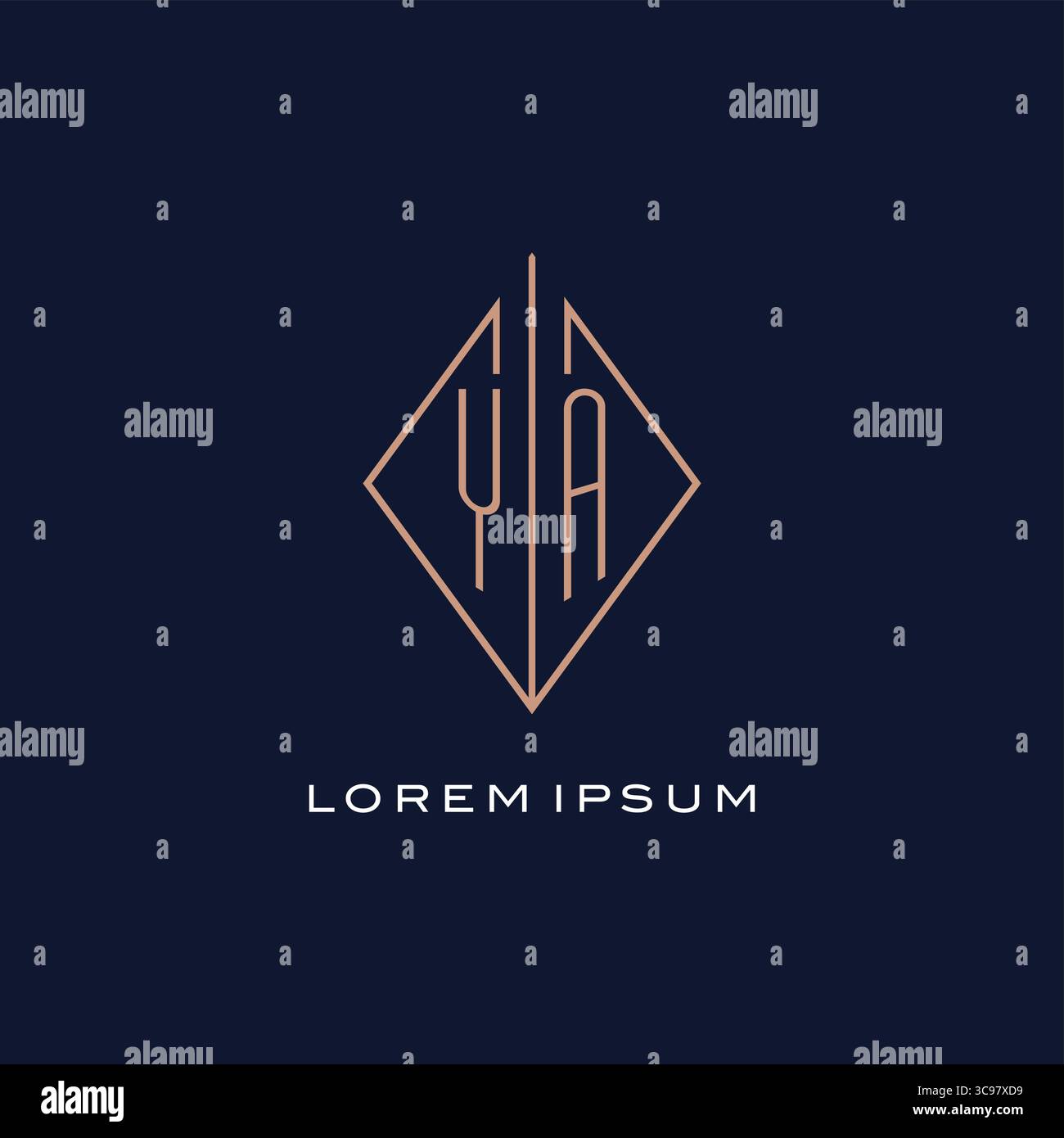 Monogram YA logo with diamond rhombus style luxury modern logo design ...