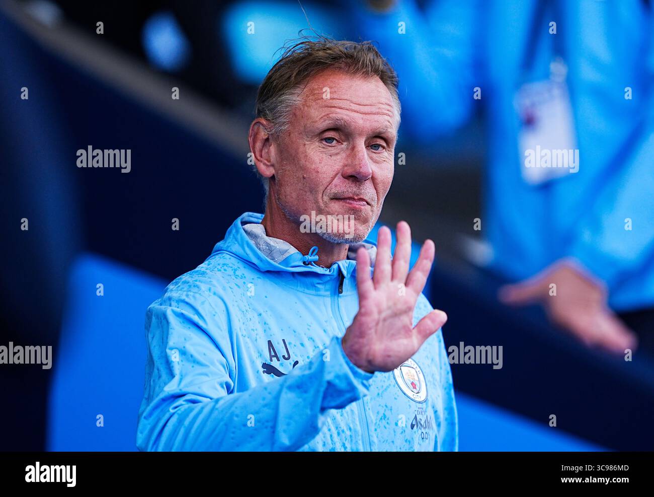 Manchester City manager Andree Jeglertz during the open training ...